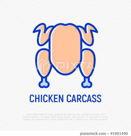 Chicken carcass thin line icon - Stock Illustration [45901490] - PIXTA
