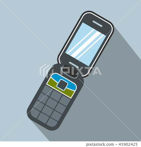 Clamshell handphone flat icon - Stock Illustration [45902425] - PIXTA