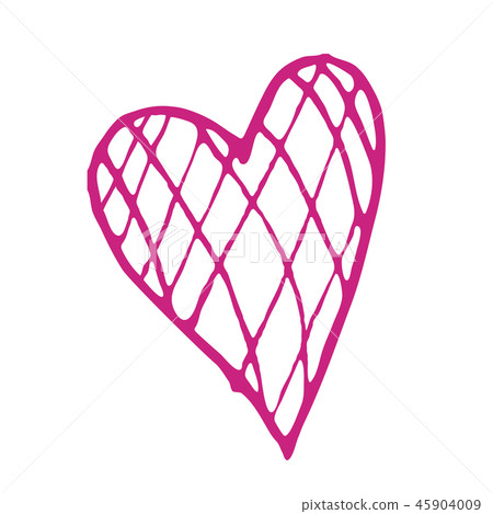 hand drawn pink heart - Stock Illustration [45904009] - PIXTA