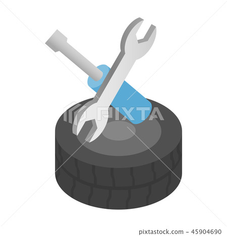 Repair wheels isometric 3d icon-插圖素材 [45904690] - PIXTA圖庫