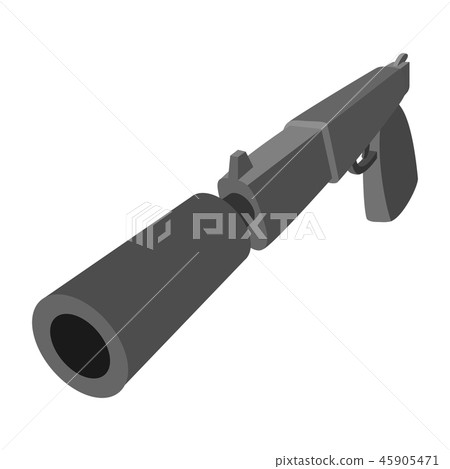 Pistol with silencer cartoon icon - Stock Illustration [45905471] - PIXTA