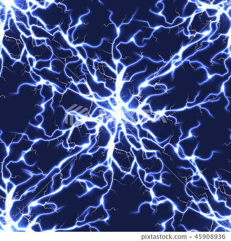 Electric blue vector lightning seamless pattern - Stock Illustration ...