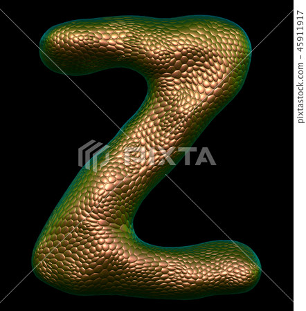 Letter Z made of natural gold snake skin... - Stock Illustration ...