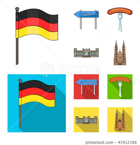 Country Germany cartoon,flat icons in set... - Stock Illustration ...