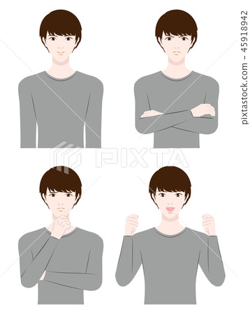Young male expression - Stock Illustration [45918942] - PIXTA
