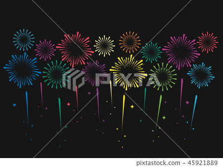 Firework Colorful on dark background - Stock Illustration [45921889 ...