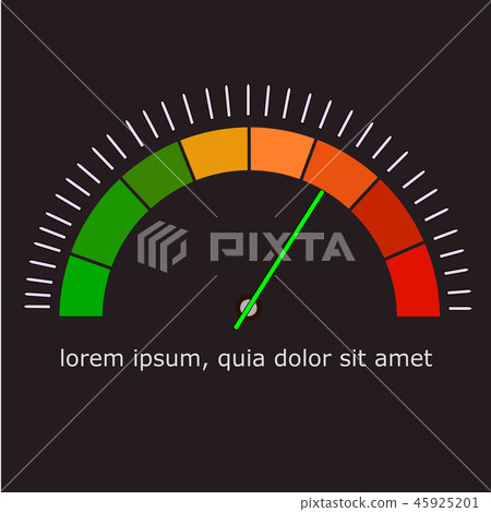 Rating Meters Scale from green to red with arrow. - Stock Illustration ...