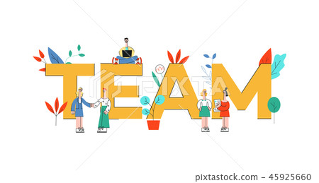 Vector illustration of Team text design with... - Stock Illustration ...