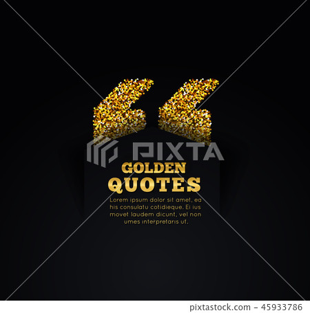 Golden quote blank template on dark background. - Stock Illustration ...