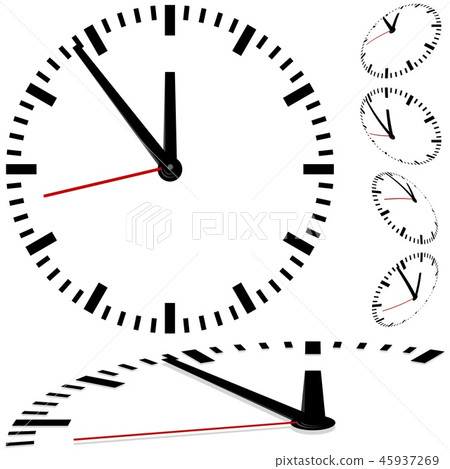 Wall Clocks with Red Second Hands - Stock Illustration [45937269] - PIXTA