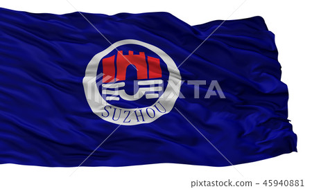 Suzhou City Flag, China, Isolated On White - Stock Illustration ...