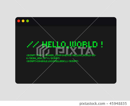 Hello world code illustration - Stock Illustration [45948835] - PIXTA