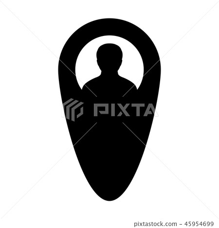 Map marker icon vector male user person profile - Stock Illustration ...
