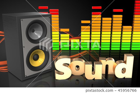 3d sound system 'sound' sign - Stock Illustration [45956766] - PIXTA