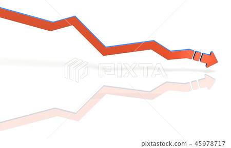 A downward trend line graph - Stock Illustration [45978717] - PIXTA