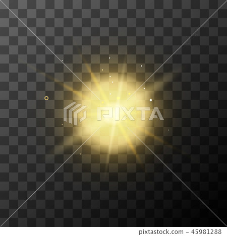 Bright yellow lighting effect with magic sparkles - Stock Illustration ...