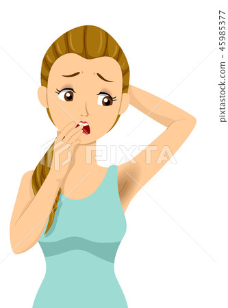 Teen Girl Dark Under Arm Illustration - Stock Illustration [45985377 ...