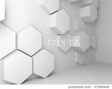 Hexagonal pattern, 3d render illustration - Stock Illustration ...