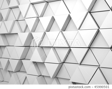 3d regular extruded triangles pattern on wall - Stock Illustration ...