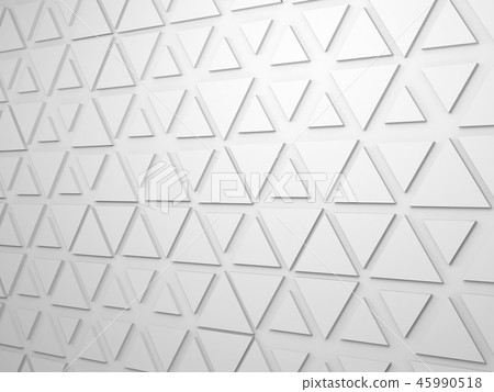 Extruded triangles pattern on wall, 3d - Stock Illustration [45990518 ...