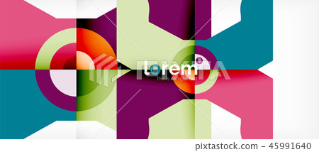 Geometric colorful shapes composition abstract... - Stock Illustration ...