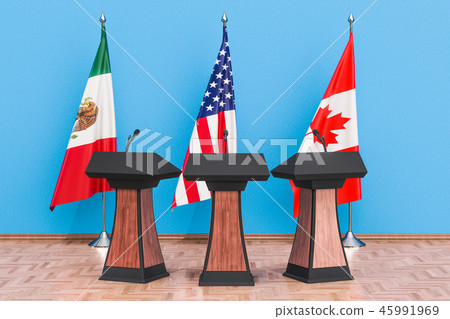 United States Mexico Canada Agreement, USMCA - Stock Illustration ...