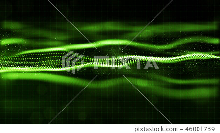 Digital green color wave abstract background - Stock Illustration ...