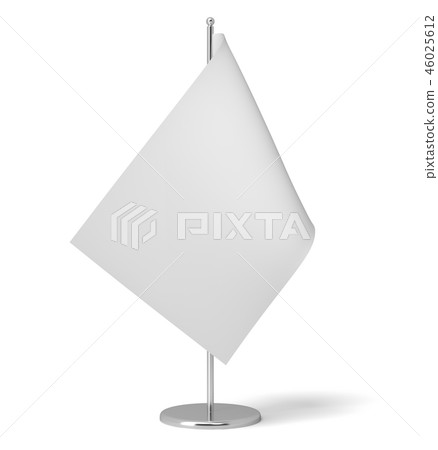 3d rendering of a small white rectangular flag... - Stock Illustration ...