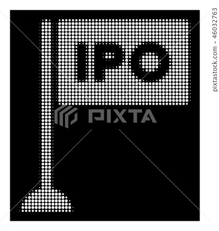 White Halftone IPO Rectangle Flag Icon - Stock Illustration [46032763 ...