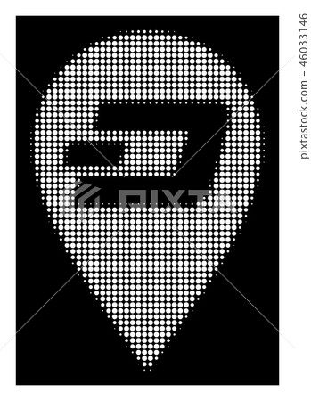 White Halftone Dash Map Marker Icon - Stock Illustration [46033146] - PIXTA