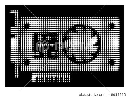 White Halftone GPU Accelerator Card Icon - Stock Illustration [46033313 ...