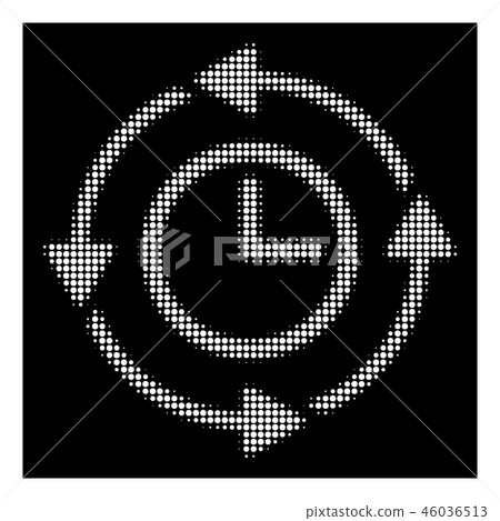 White Halftone Wayback Clock Icon - Stock Illustration [46036513] - PIXTA