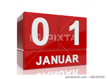 The date of 1 January in white letters - Stock Illustration [46038509 ...