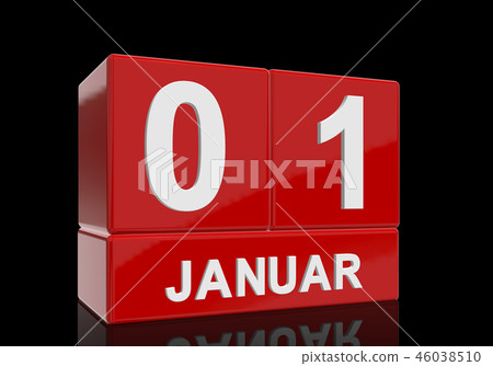 The date of 1 January in white letters - Stock Illustration [46038510 ...