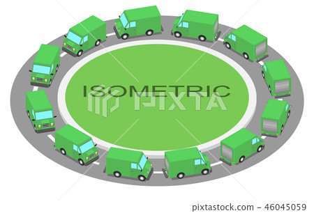A car moves in a circle in 12 frames. - Stock Illustration [46045059 ...