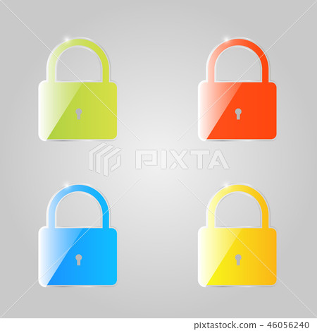 Set of colored icons of padlocks . - Stock Illustration [46056240] - PIXTA