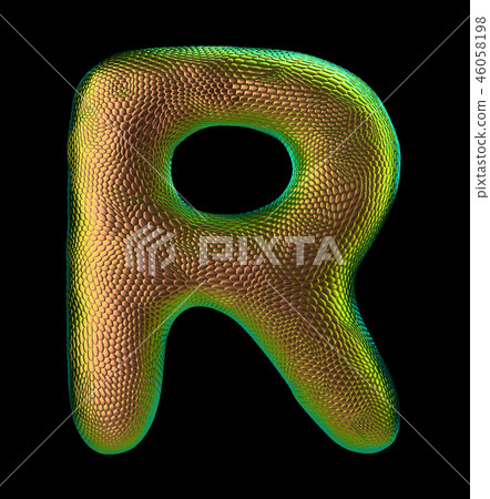 Letter R made of natural snake skin texture... - Stock Illustration ...