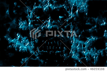 Hungry vampire attacks. Blue color. - Stock Illustration [46059108] - PIXTA
