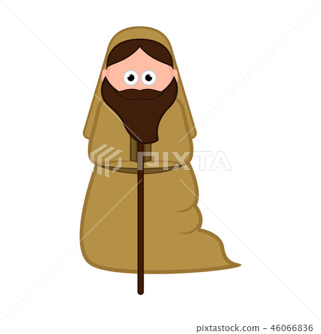 Isolated joseph cartoon character. Christmas - Stock Illustration ...
