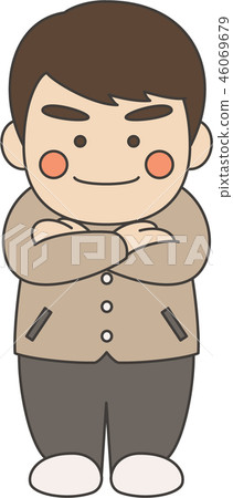 Male character arms crossed - Stock Illustration [46069679] - PIXTA