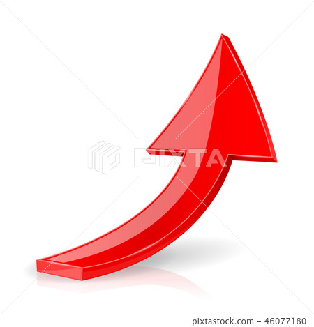 UP red 3d arrow. Shiny web icon-插圖素材 [46077180] - PIXTA圖庫
