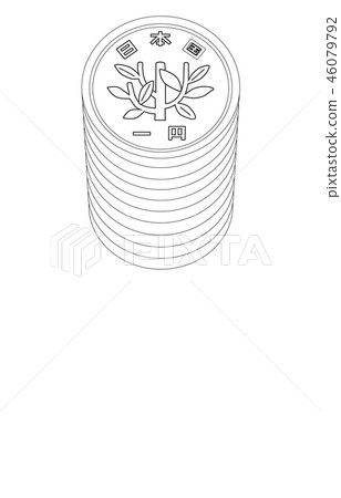 Japanese Yen One Yen Coin Bundle Line Chart - Stock Illustration ...