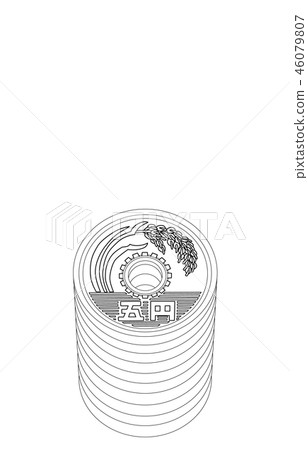 Japanese Yen Five Yen Coin Bundle Line Chart - Stock Illustration ...