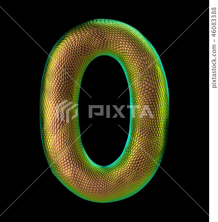 Number 0 zero made of natural gold snake skin... - Stock Illustration ...