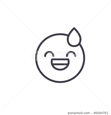Tired Emoji concept line editable vector,... - Stock Illustration ...