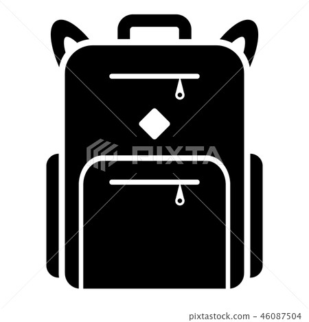 Backpack icon on white. - Stock Illustration [46087504] - PIXTA