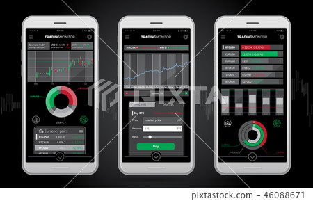 Trading Platform Interface With Infographic... - Stock Illustration ...