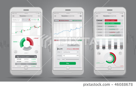 Trading Platform Interface With Infographic... - Stock Illustration ...