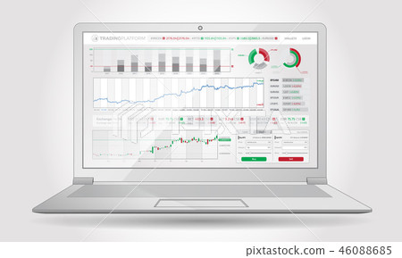 Trading Platform Interface With Infographic... - Stock Illustration ...