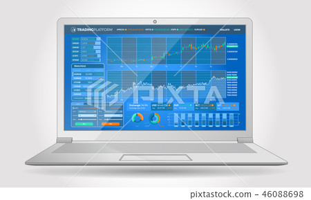 Trading Platform Interface With Infographic... - Stock Illustration ...
